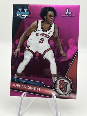 Jordan Dingle 2023-24 Bowman Chrome University PINK REFRACTOR Rookie 35 ...