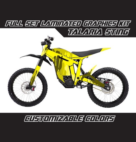 TALARIA STING Drip Style Camo Yellow Graphics Kit Stickers Wrap Decals ...