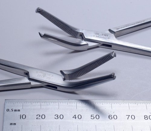 2x V. Mueller #GL3181 Phaneuf Forceps 8" Curved Stainless Steel ...
