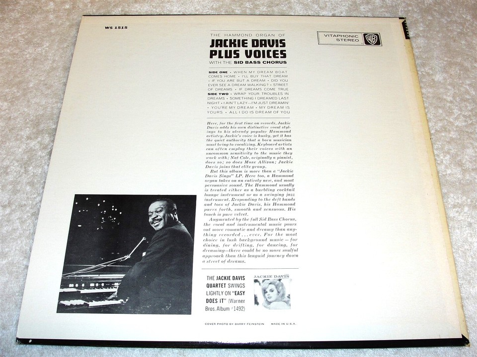 Jackie Davis & Sid Bass Chorus "Plus Voices!" 1963 Jazz LP, Nice NM ...