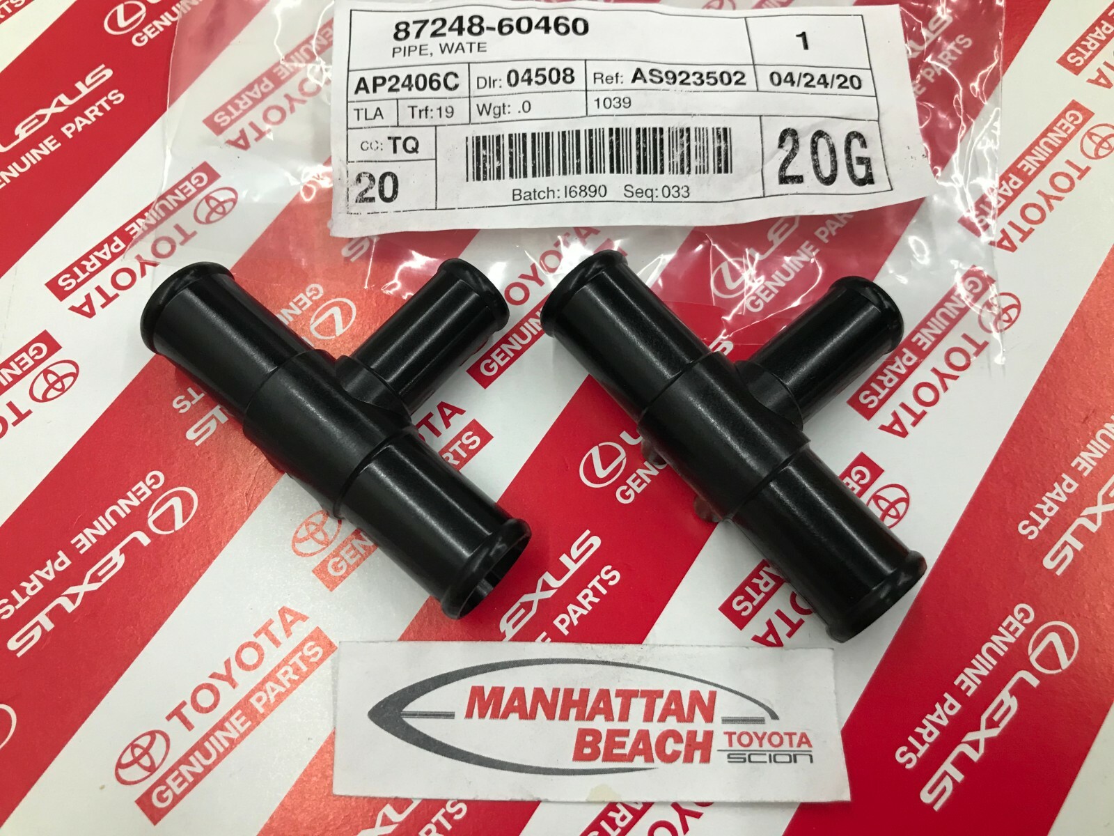 99-07 LAND CRUISER 01-07 SEQUOIA HEATER HOSE 'T' CONNECTOR 87248-60460 ...