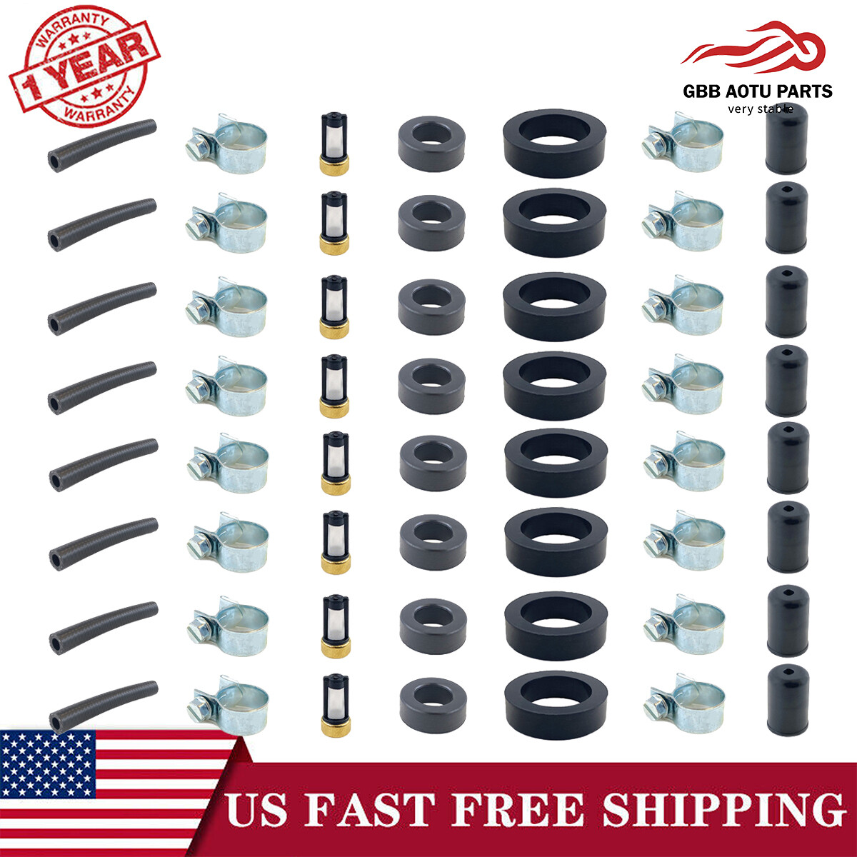 Fuel Injector Repair Kit For Fuel Injector Set of 8 Replacements ...