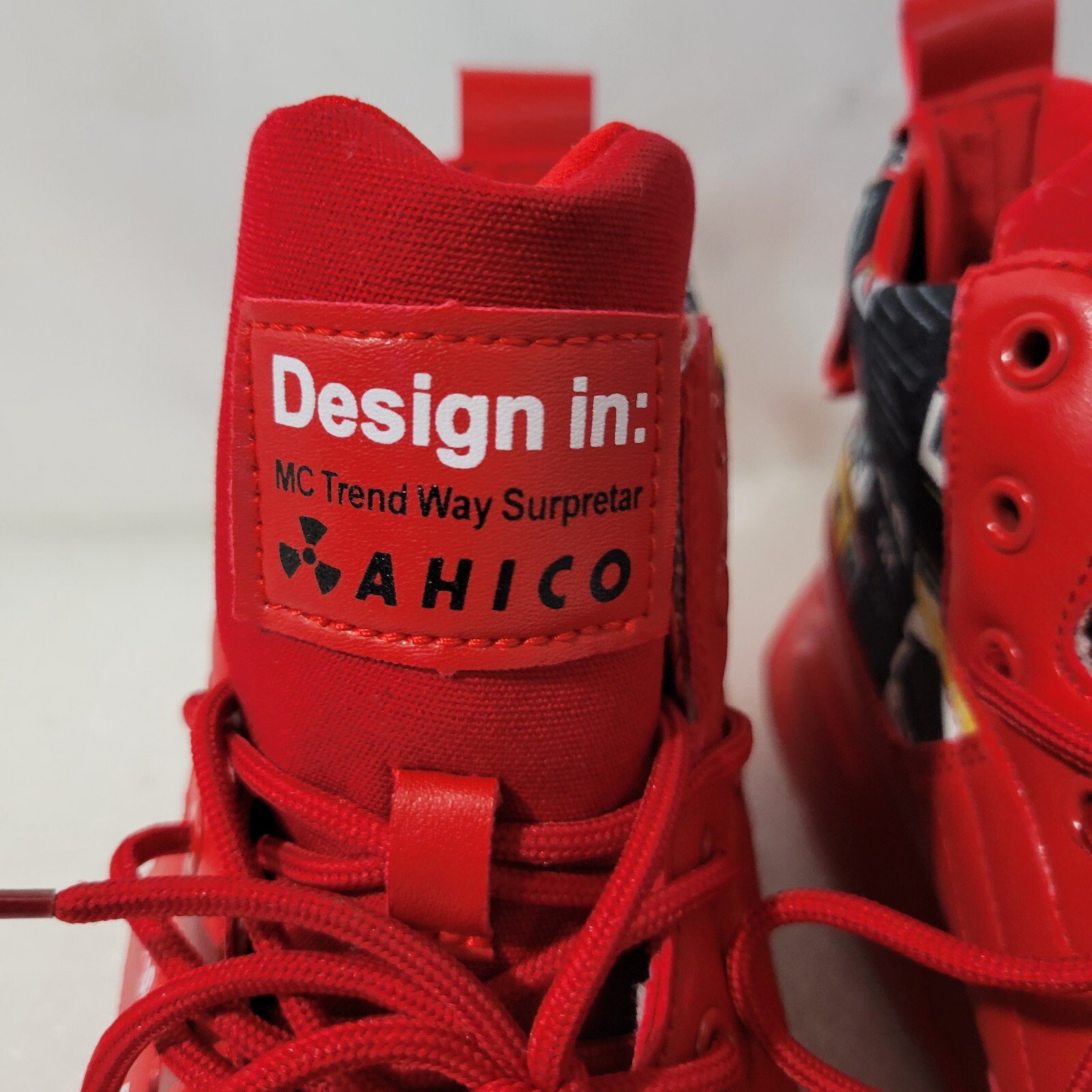 Ahico Men's Sneakers High Top Red Shoes Sport Athletic Casual Shoe Size ...