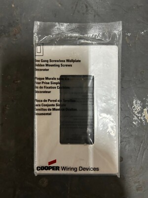 COOPER ONE GANG SCREWLESS WALL PLATE # PJS26W | eBay