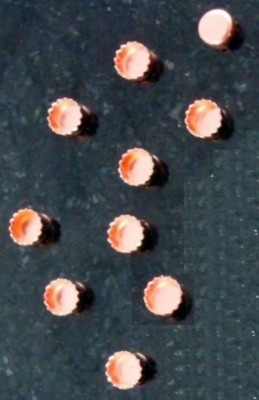 Bezel cups copper 3mm round machine made serrated edge 10 bezel cups ...