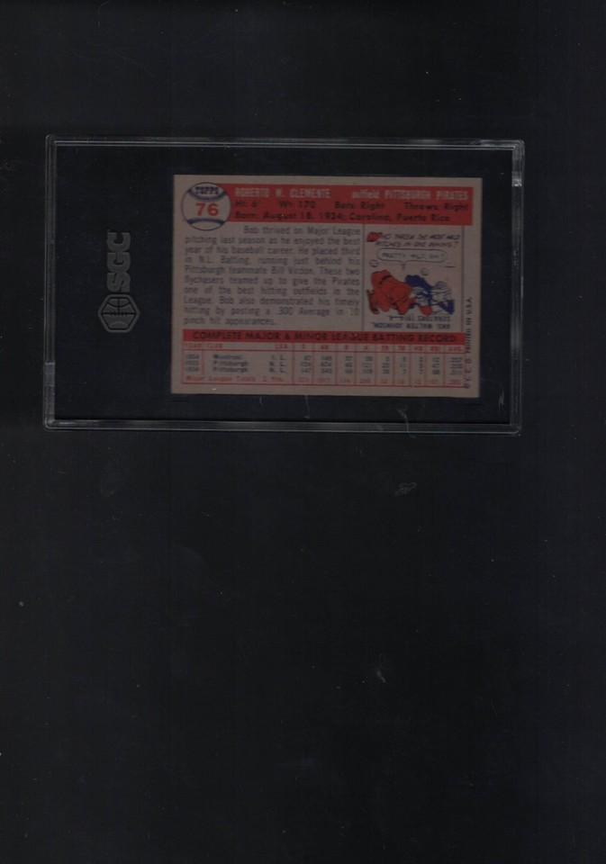 1957 Topps Baseball Bob Clemente #76 *SGC-8* Fresh grade | eBay