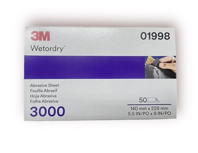 3M Wetordry Abrasive Sandpaper Sheet (01998, 1998), 3000 Grit, 50 Count | eBay