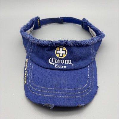 Vintage Corona Beer Beach Patrol Visor Blue Distressed Adjustable | eBay