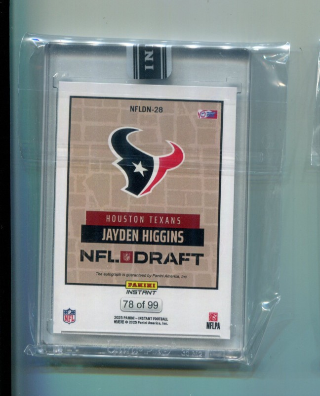 2025 Panini Instant NFL Draft Pick #34 Jayden Higgins Rookie Auto 78/99 ...