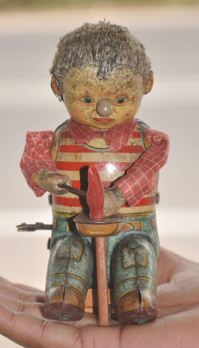 Vintage Wind Up Litho Cobbler Mending Shoe Tin Toy,Japan | eBay