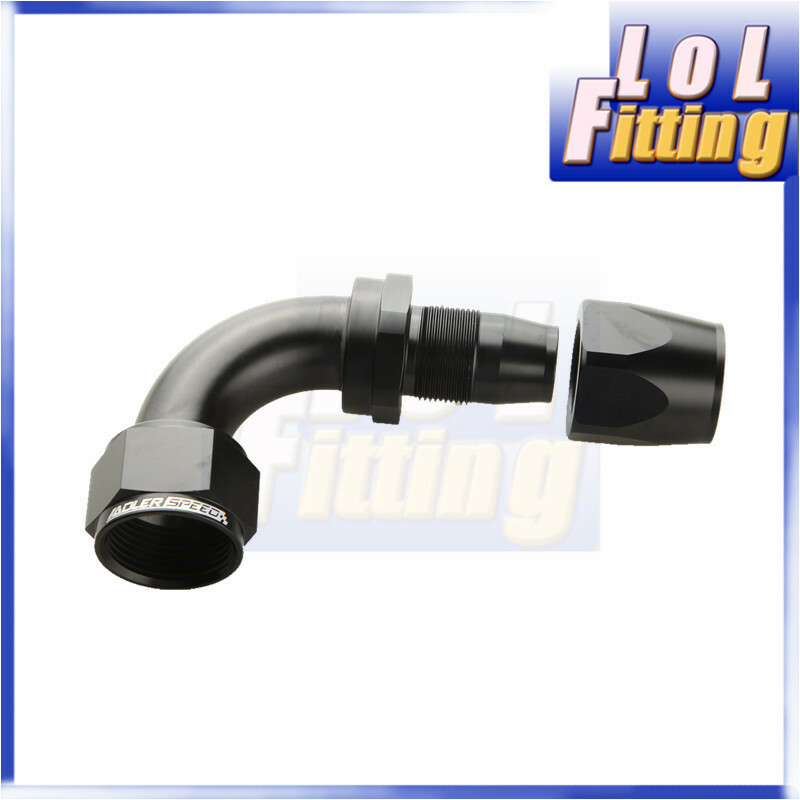 -16 AN 16AN AN16 90 Degree Swivel Hose End Fitting Adaptor Black ...