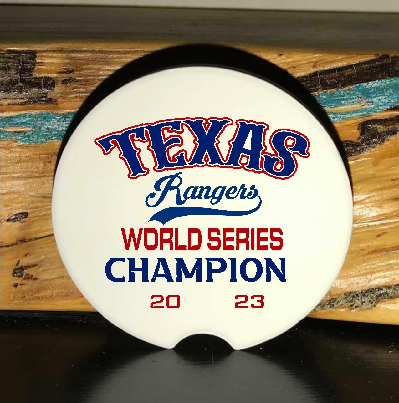 2 TEXAS RANGERS Car Coasters Sandstone 2023 WORLD SERIES CHAMPION | eBay