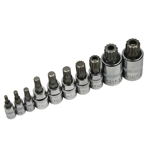 10pc XZN Triple Square 12 Point Spline Bit socket Set 4MM - 18MM | eBay