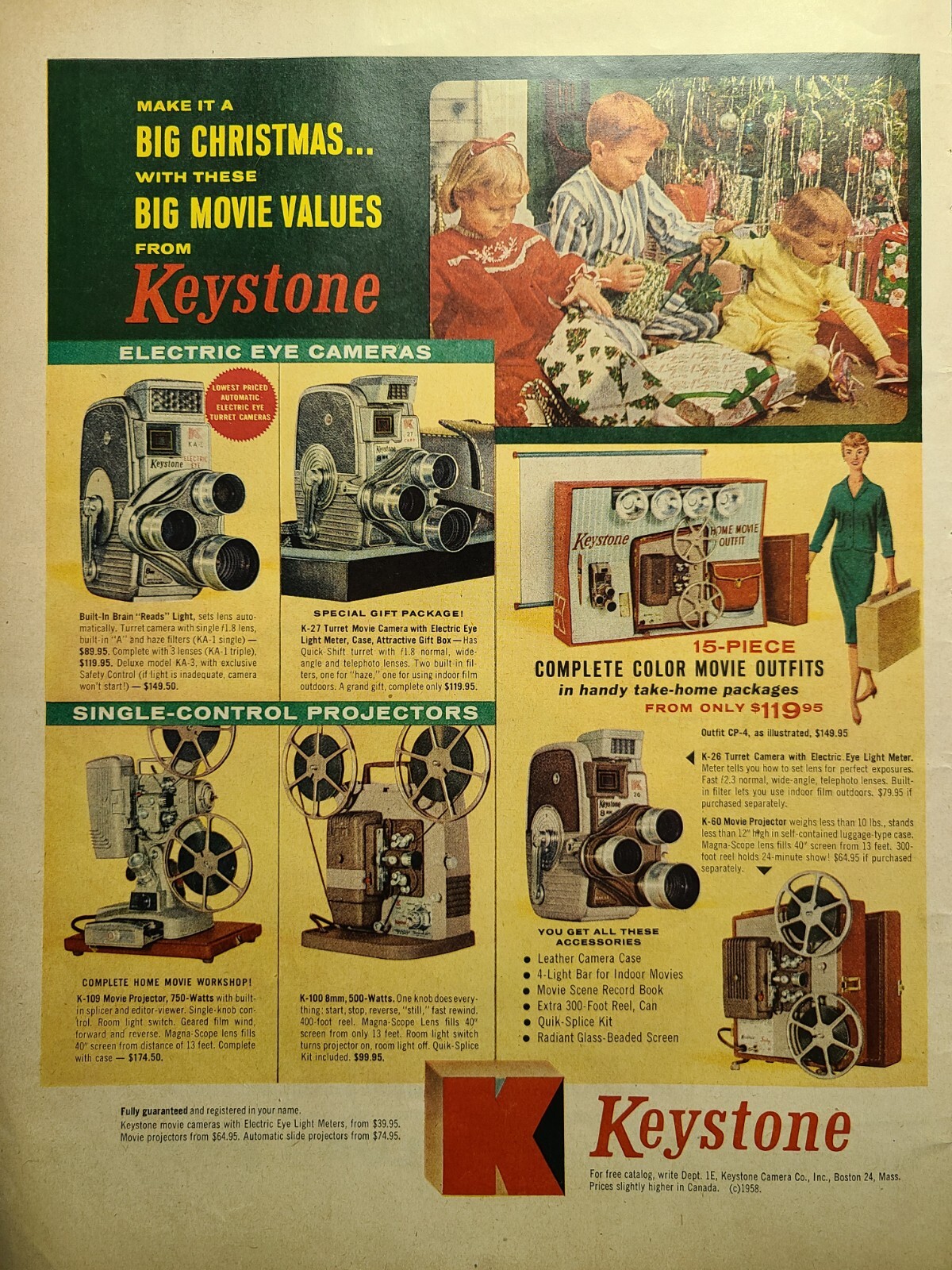 Vintage Print Ad 1958 Keystone Electric Eye Camera Single Control vintage-print-ad-1958-keystone-electric-eye-camera-single-control