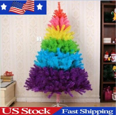 5ft 6ft 7ft Christmas Tree Undecorated Rainbow Colorful Christmas Tree ...