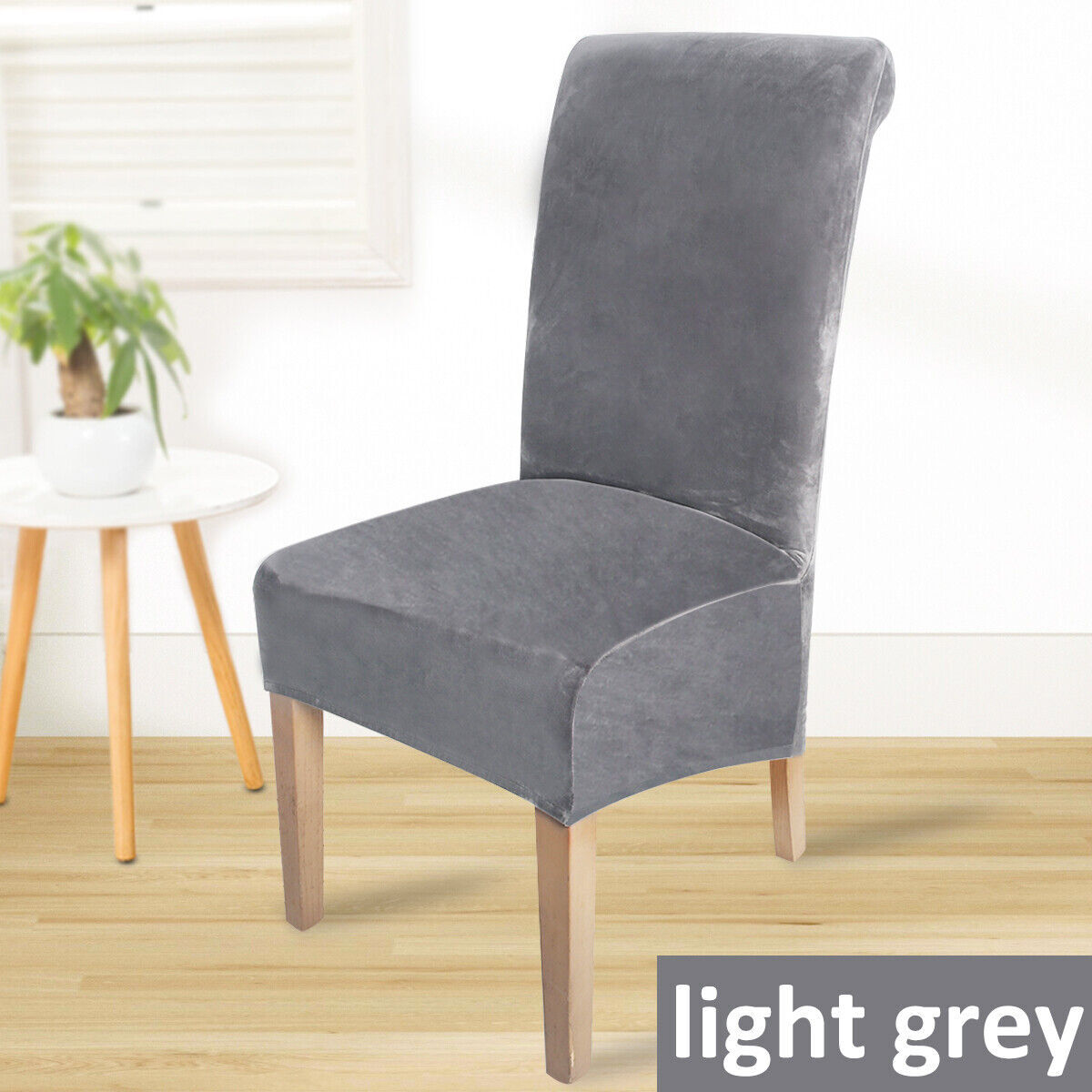 Extra Large High Back Velvet Stretch Dining Chair Cover Removable Party ...