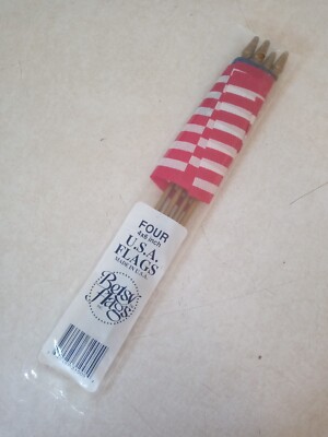 Lot of 4 - MADE IN USA - 6" Memorial Parade Hand Held American Flags ...