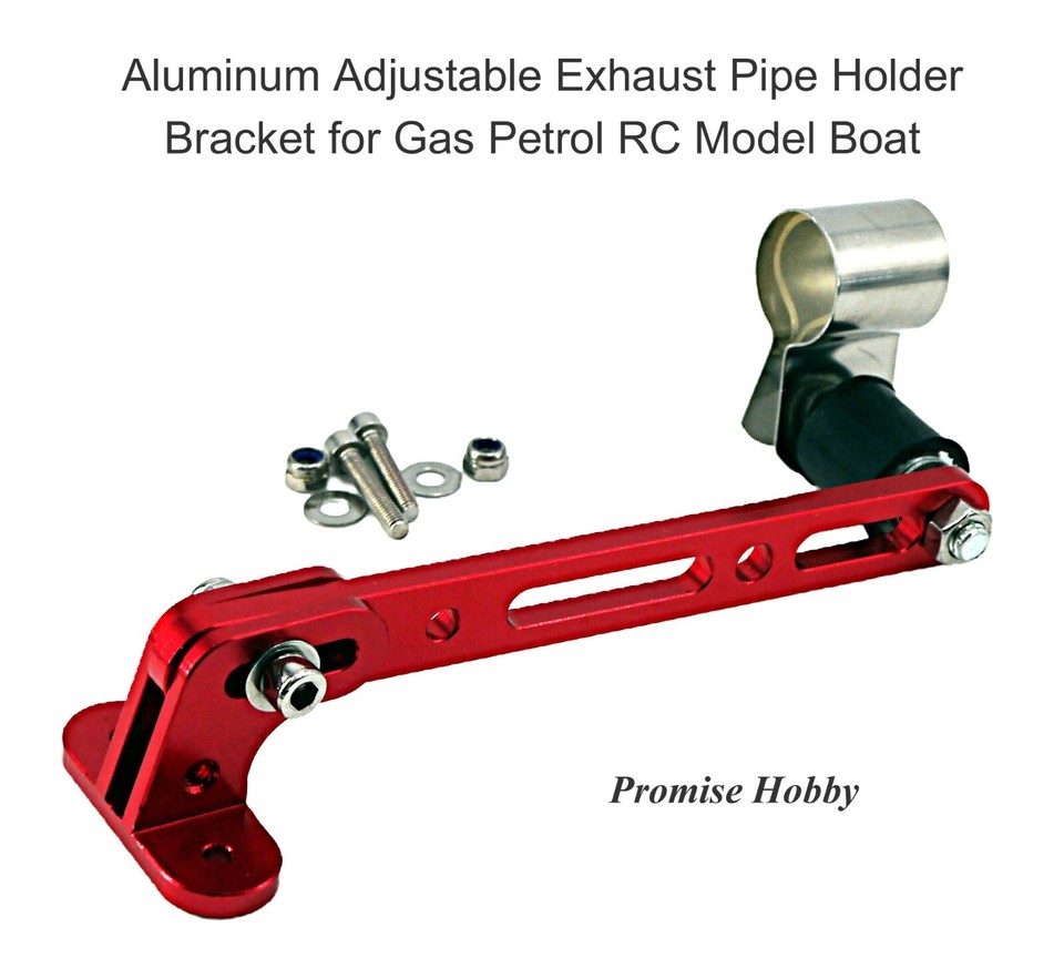 Aluminum Adjustable Exhaust Pipe Holder Bracket for RC Gas Petrol Boat ...