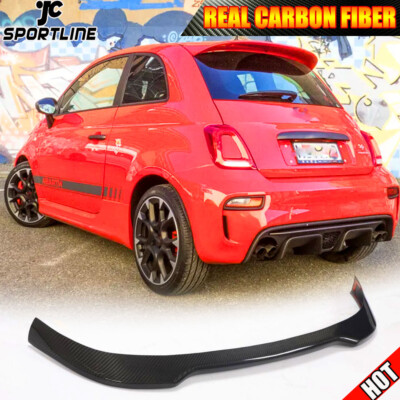 Fits FIAT 500 Abarth 595 2010-2020 REAL CARBON Rear Roof Trunk Spoiler ...