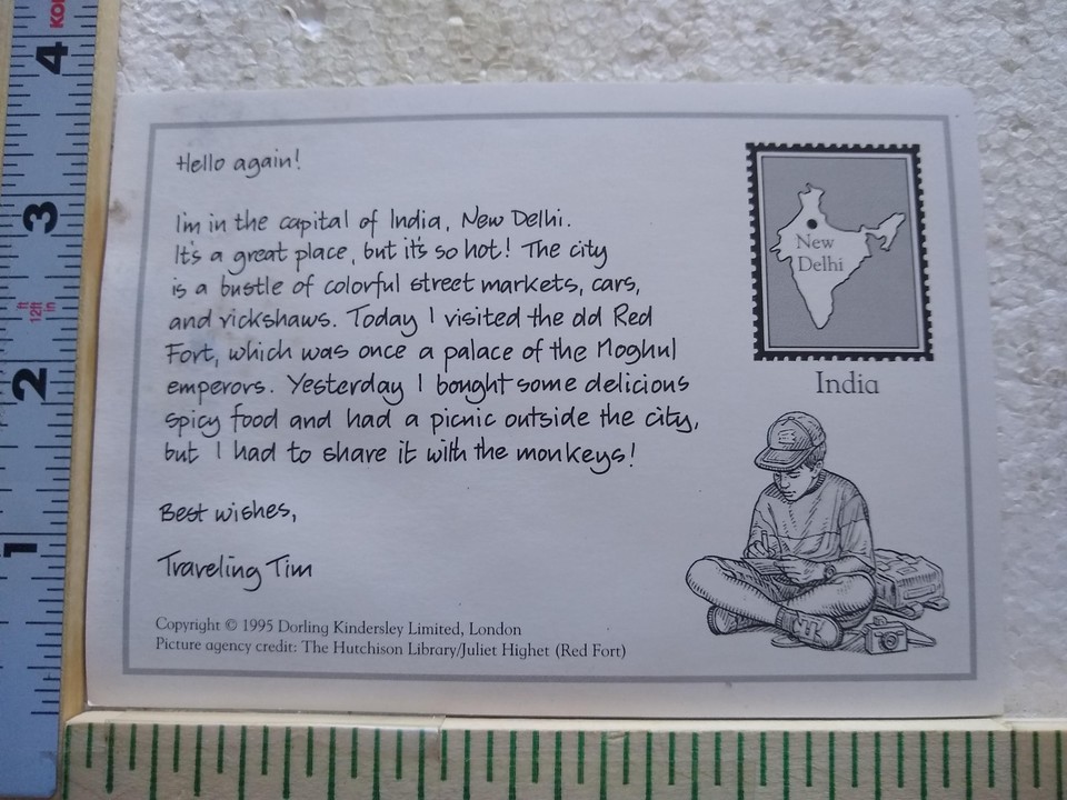 Postcard Red Fort & Attractions Greetings from N. Delhi India | eBay