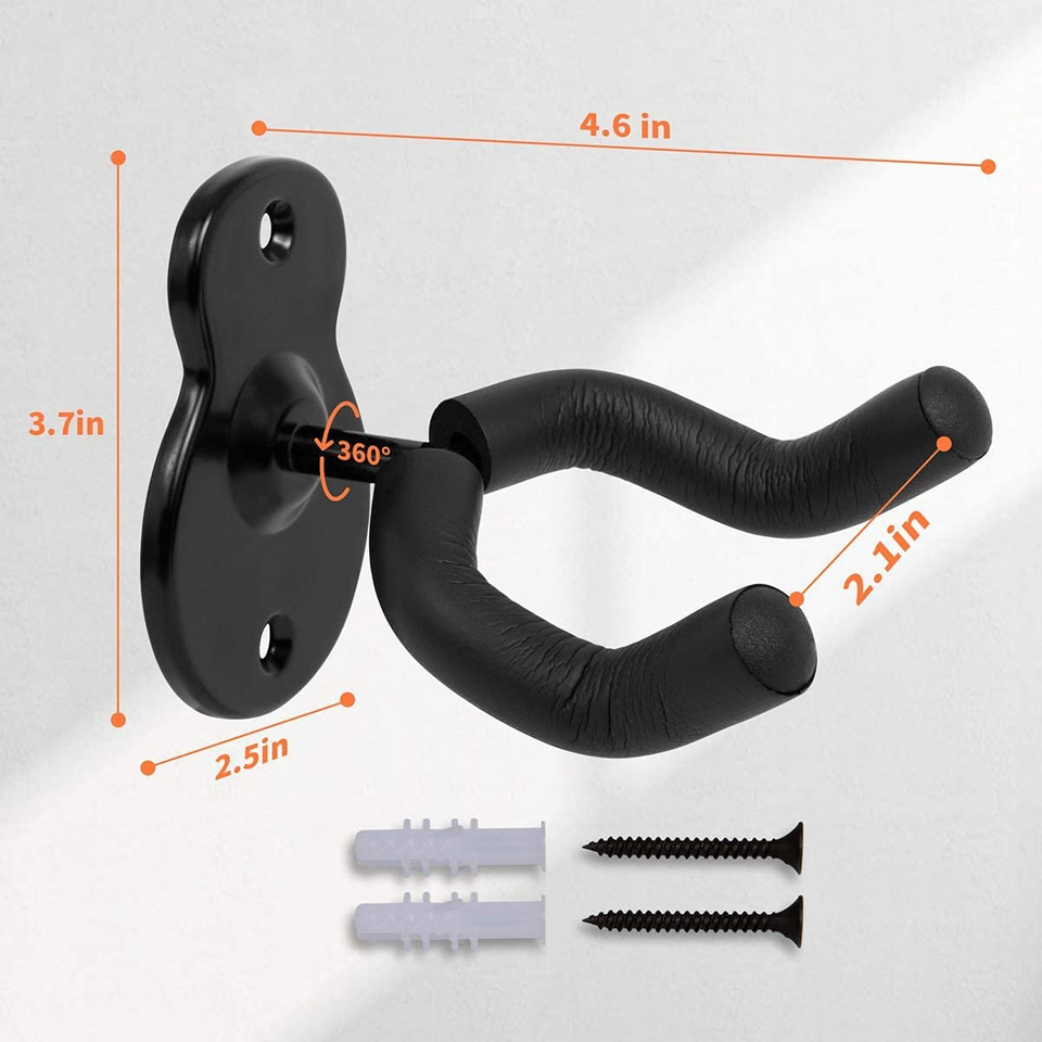 Guitar Wall Mount Hanger Hook Swivel Yoke Padded Holder For Acoustic ...