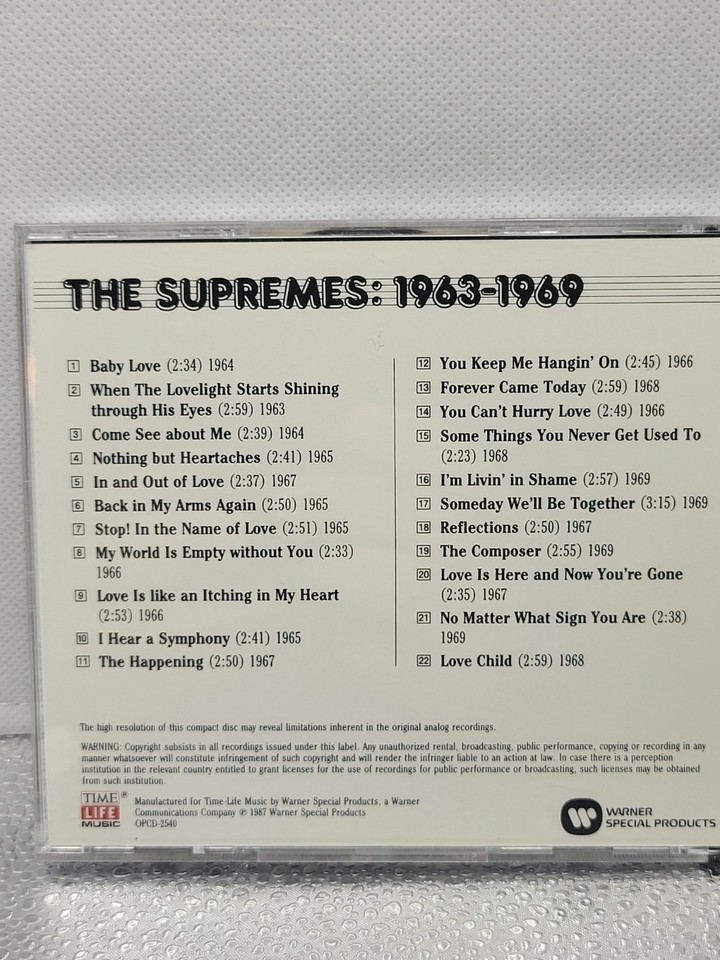 The Supremes: 1963-1969 Time Life Music "The Rock 'N' Roll Era" CD Like ...