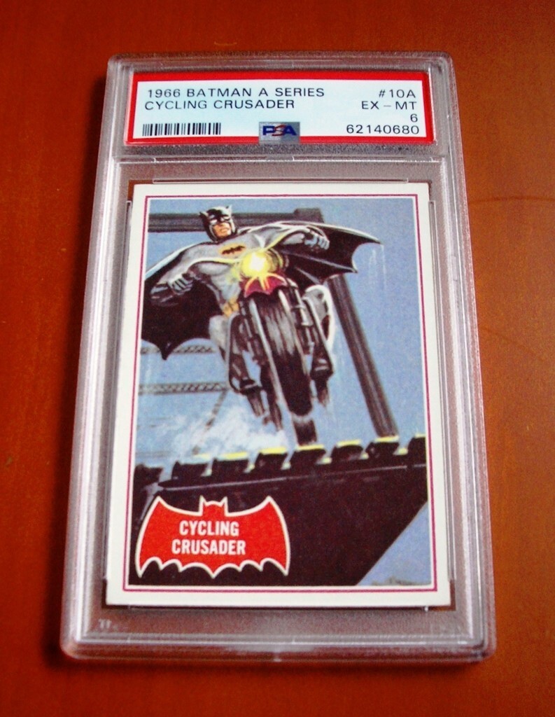 1966 Topps BATMAN Red Bat #10A Cycling Crusader! Vintage Trading Card ...