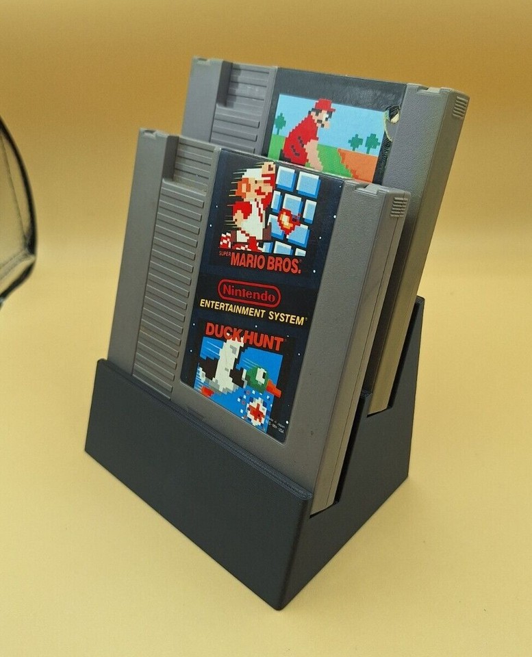 NES Game Cartridge Display Stand Tiered, Holds Up To 5 Carts 3D Printed ...