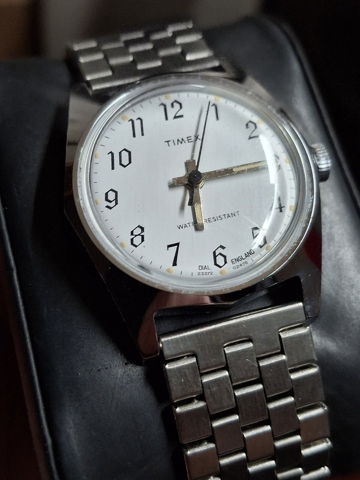 Timex Sprite 1978 White Dial Mens Vintage 1970s Mechanical Handwind ...