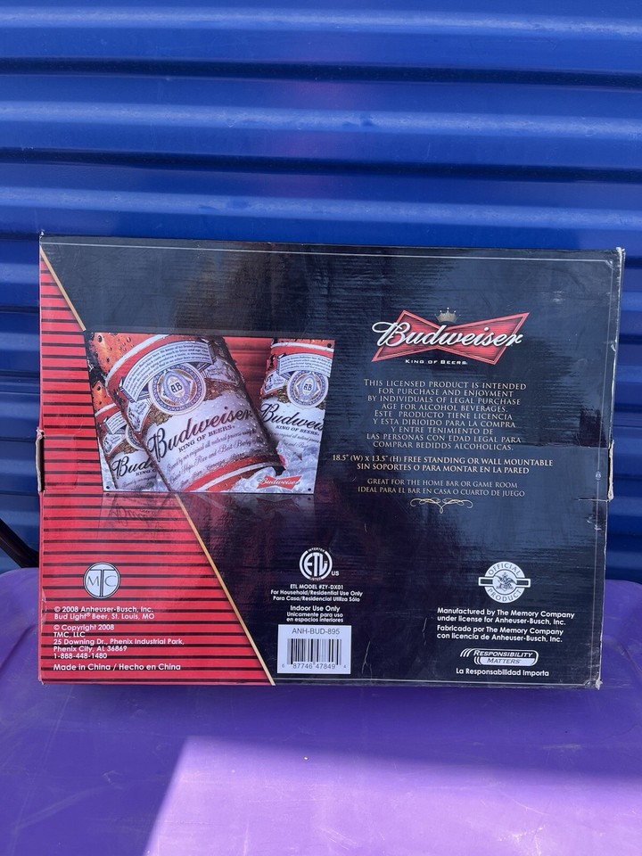 Budweiser King Of Beers Light Box Standing/Wall Mount New In Box Great ...