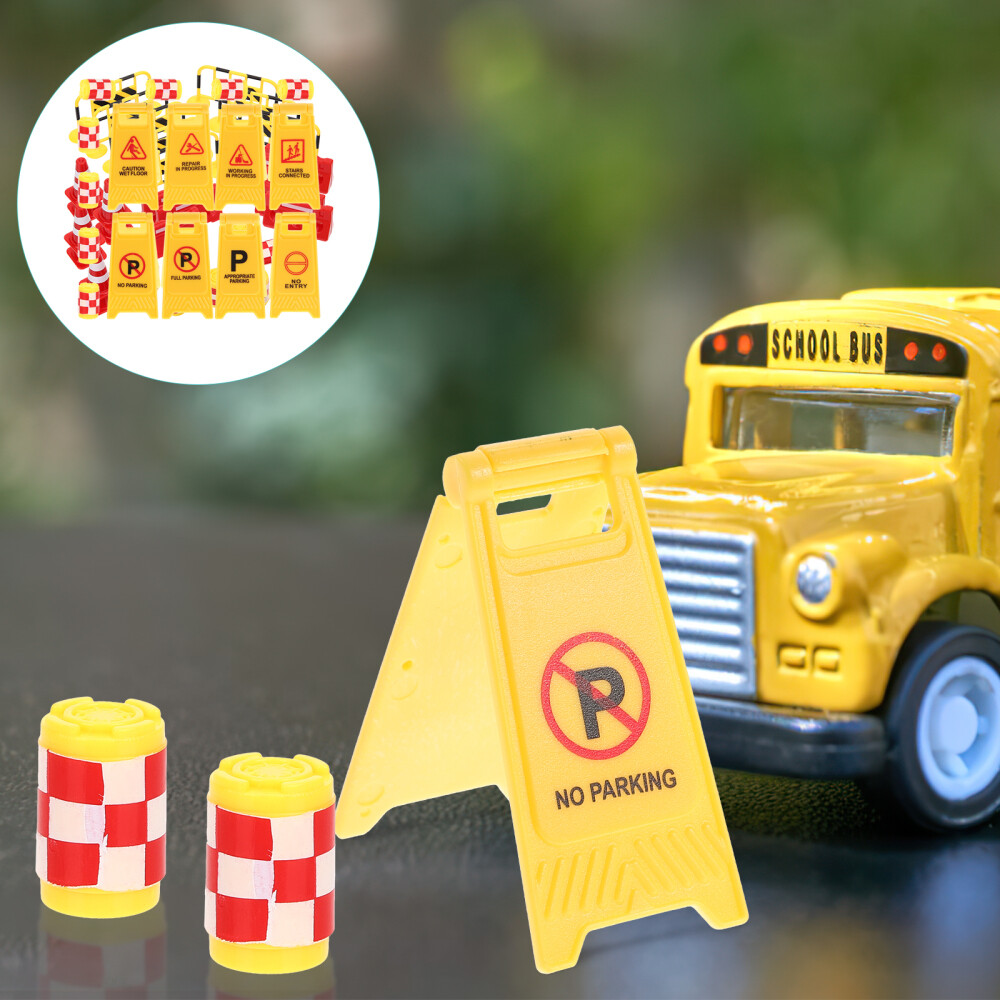 Traffic Sign Toy Set VICASKY 50Pcs Mini Traffic Cones & 30Pcs Road ...