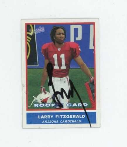LARRY FITZGERALD AUTO Mini Rookie 2004 Topps Bazooka BAS COA Beckett ...