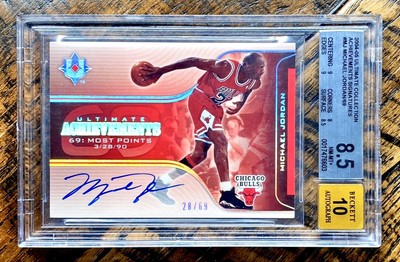 2004-05 UD Ultimate Achievements MICHAEL JORDAN #/69 Signatures Auto ...