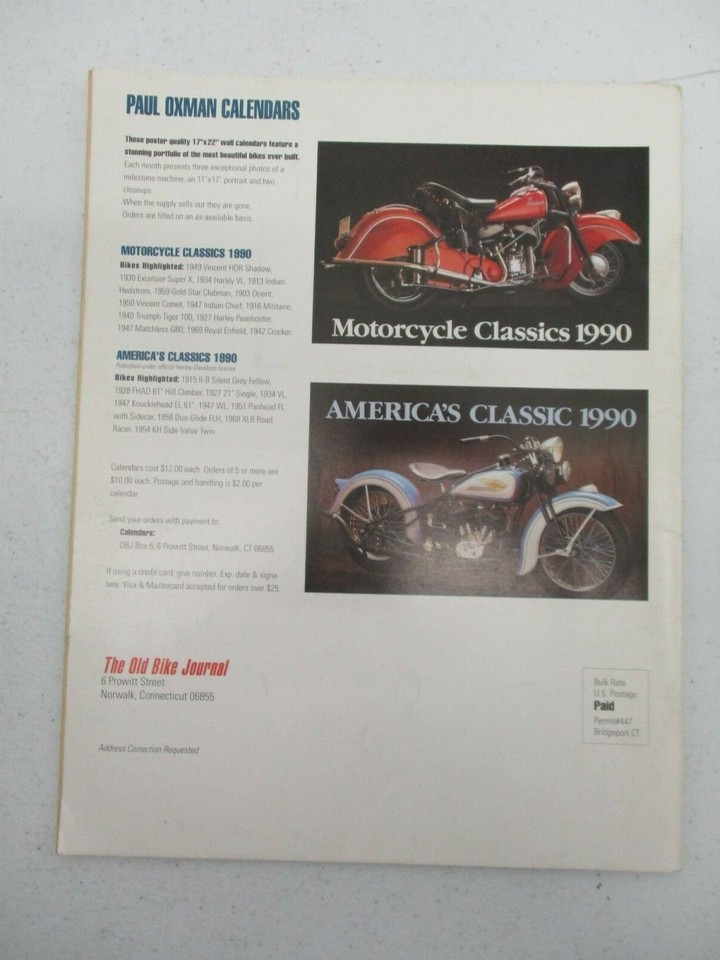 THE OLD BIKE JOURNAL MAGAZINE DECEMBER JANUARY 1990 MOTORCYCLES BRITISH ...