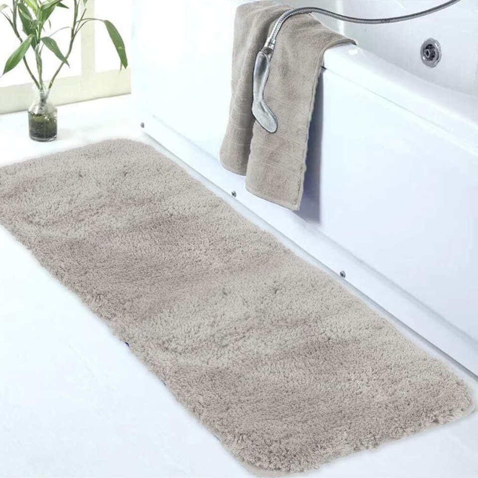 Soft Microfiber Shaggy NonSlip Bath Mat for Bathroom Thick Plush Water Absorbent | eBay