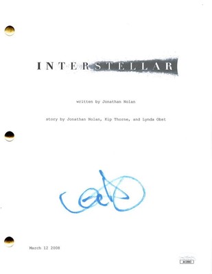 Anne Hathaway Signed Autograph Interstellar Full Movie Script ...