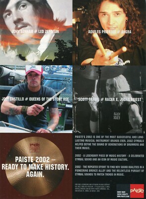 2005 Print Ad Paiste 2002 Drum Cymbals w John Bonham Scott Travis Joey ...