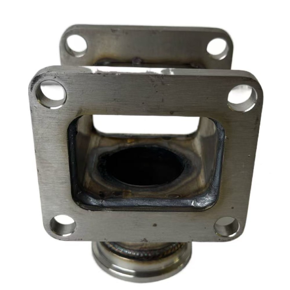T4 to T4 Turbo Adapter W/38mm MVS Wastegate Inlet Flange Vert Stainless ...
