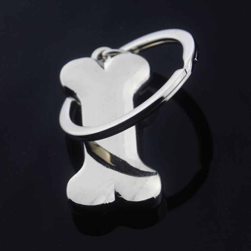 Bone Shape Keyring Keychain Metal Cool Car Keyring Purse Bag Pendant ...