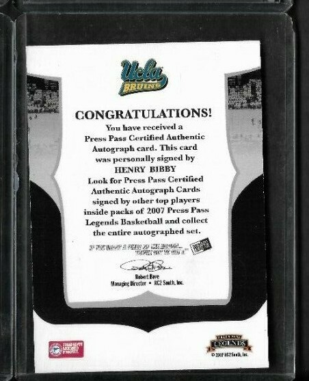 2007 Press Pass Basketball Autograph Henry Bibby UCLA Mint! | eBay