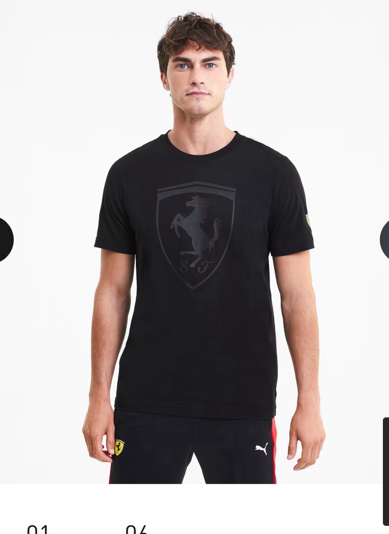 Scuderia Ferrari F1 Race Men's Big Shield Tee Black R… - Gem
