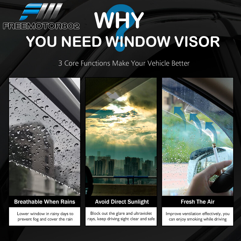 Fit 95-05 Chevy S10 Blazer Jimmy Window Visor Rain Sun Guard Deflector ...