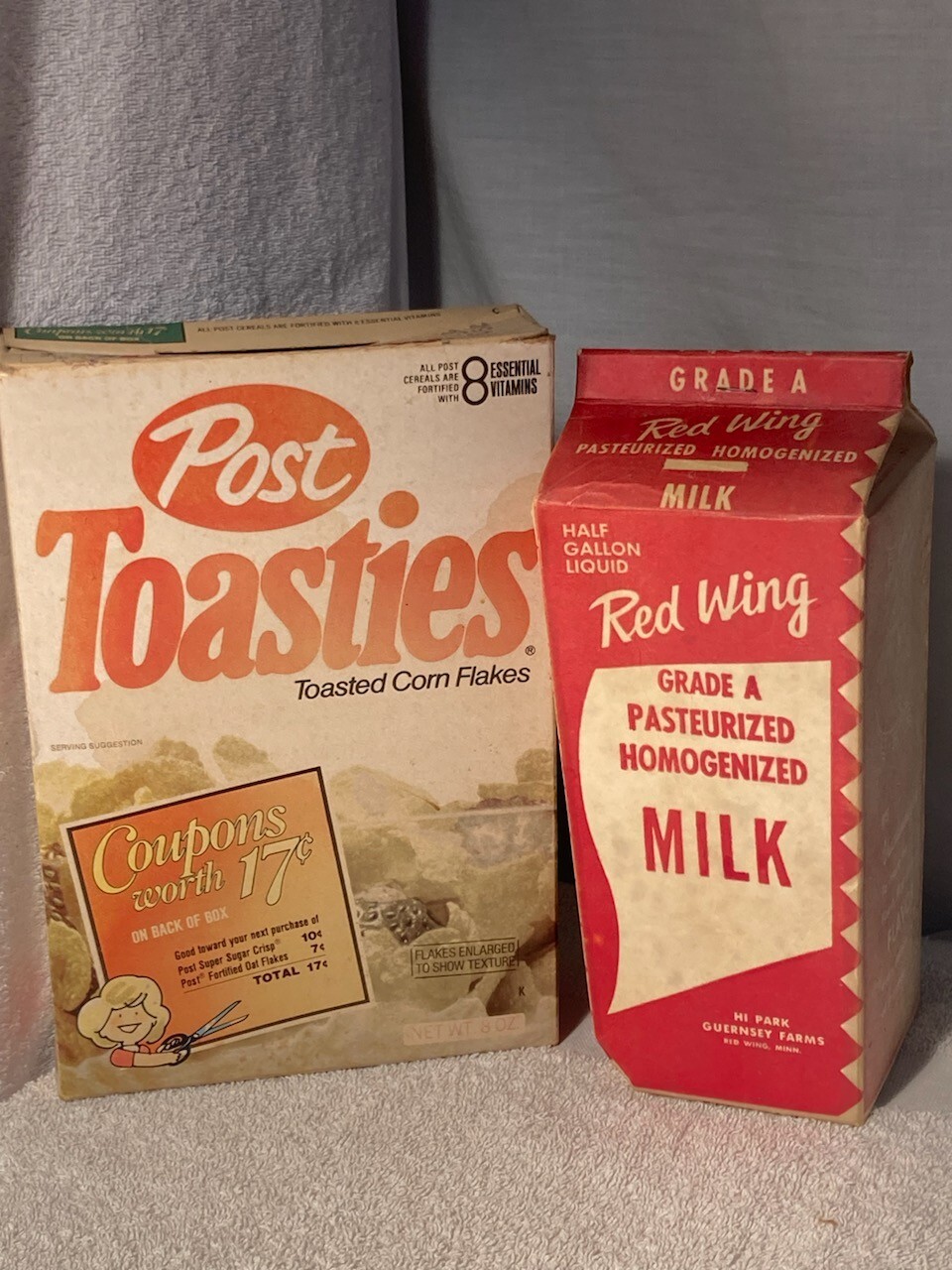 Vintage Post Toasties era 1976, 1/2-gallon milk carton from 1950's ...