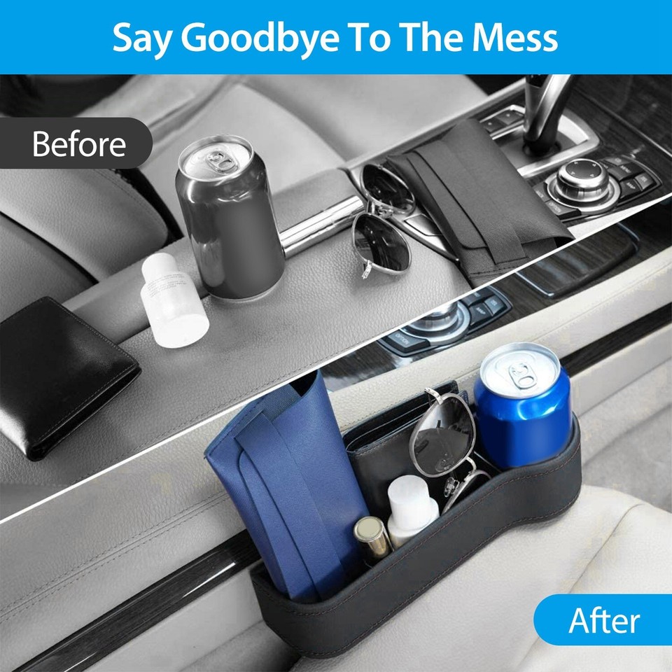 2Pcs Car Console Side Organizer Car Seat Gap Storage Box Pocket ...