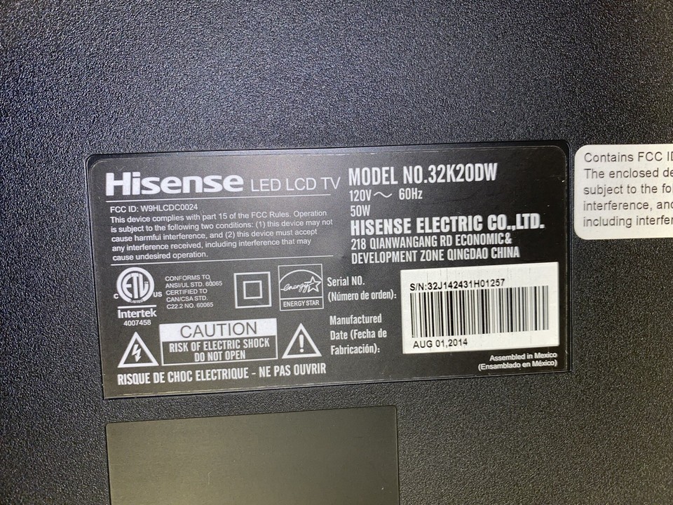 32” Hisense LED LCD TV MODEL 32K20DW | eBay