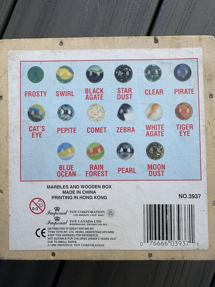 Imperial Classic Marble Collection 200 Marbles in Wood Box No 3937 ...