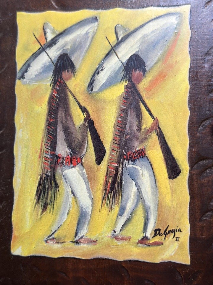 Vintage Ted DeGrazia Gemini Folk Art Native Southwest On Wood Plaque | eBay