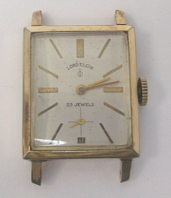 Vintage Art Deco Gold Filled Tank Rectangle Lord Elgin 23J Runs and ...