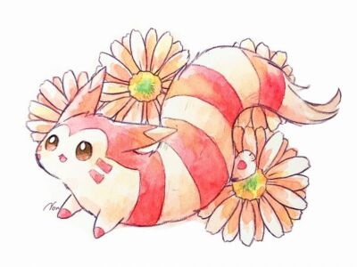 Pokemon anime nonkumakawayusu pok mon furret fanart from Pad Gaming Mat ...