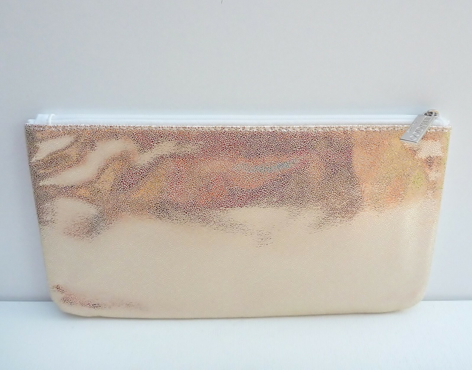 Jimmy Choo Parfums White & Gold Makeup Pouch, Cosmetic Travel Bag ...